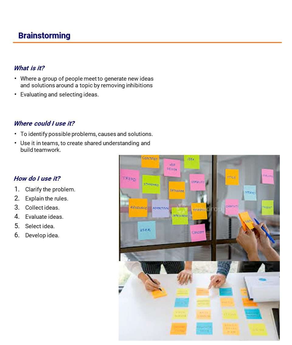 TOOLKIT - DMAIC - Brainstorming - Game Change